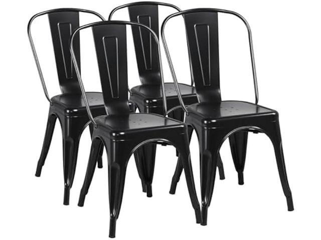 Click here for Yaheetech Metal Dining Chairs Set of 4  Industrial... prices