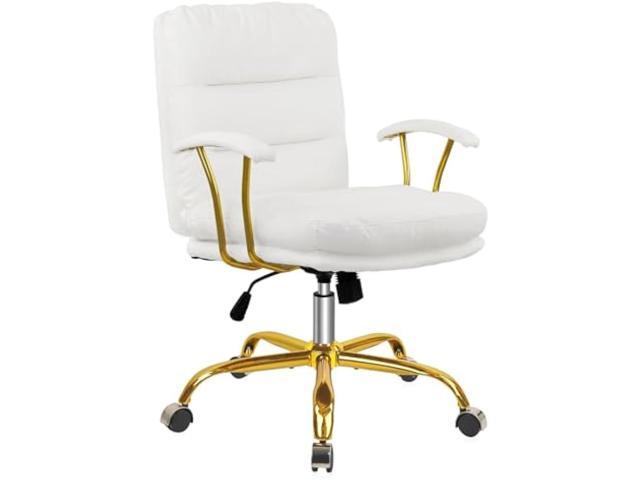 Click here for Leather Home Office Desk Chair  Mid-Back Vanity Ch... prices