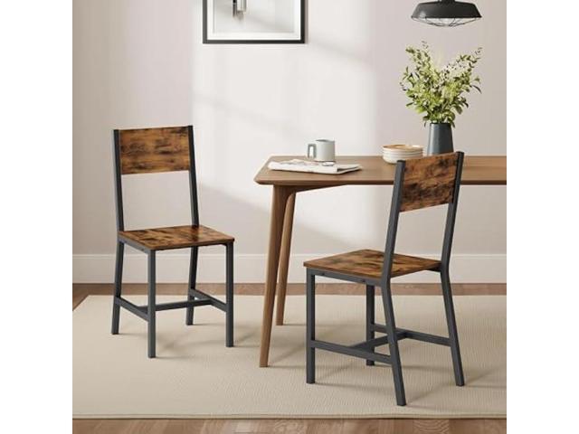 Click here for VASAGLE Dining Chair Set of 2  Rustic Wood Chairs... prices