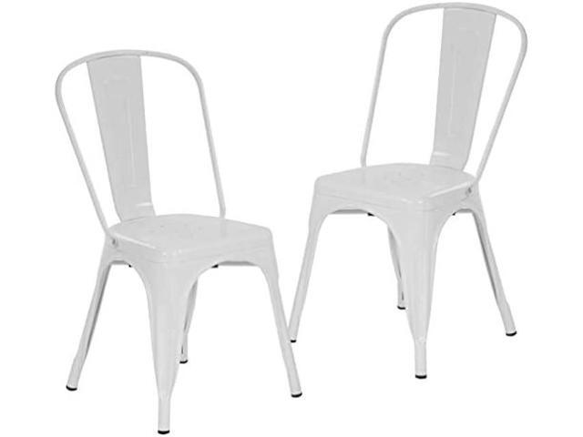 Click here for Set of 2 Metal Dining Chairs - Indoor Outdoor Stac... prices