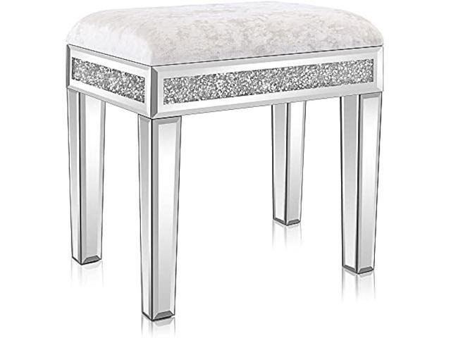 Click here for VINGLI Mirrored Vanity Stool with Storage  Upholst... prices