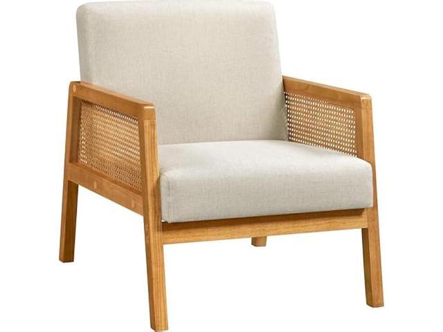 Click here for Yaheetech Beige Accent Chair  Armchair with Wood L... prices