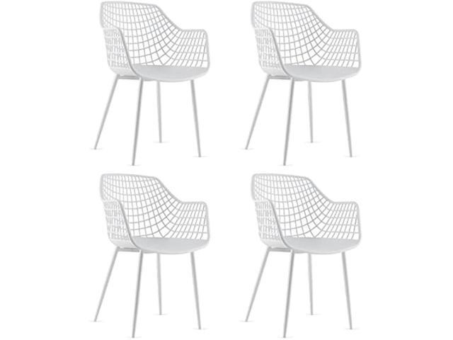 Click here for Giantex Modern Dining Chairs Set of 4 - White Arm... prices