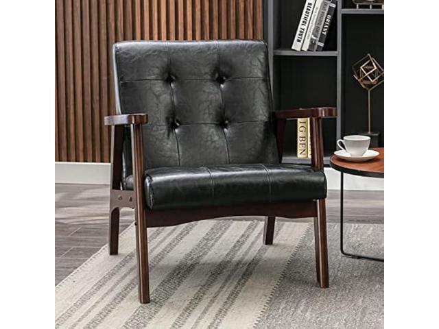 Click here for Bonzy Home Accent Chair - Faux Leather Mid Century... prices