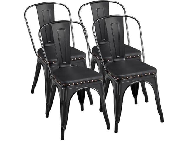 Click here for Yaheetech 4pcs Metal Dining Chairs with PU Leather... prices