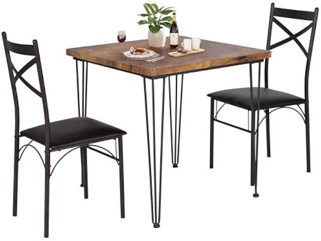 Click here for VECELO 3-Piece Dining Room Kitchen Table and Pu Cu... prices