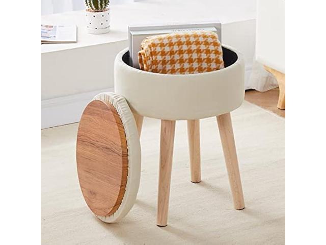 Click here for Mxfurhawa Storage Ottoman Linen Round Vanity Stool... prices
