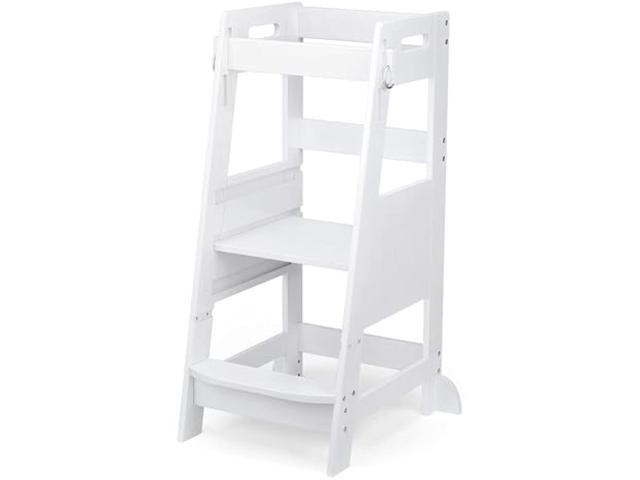 Click here for TOETOL Bamboo Toddler Kitchen Step Stool White Hel... prices