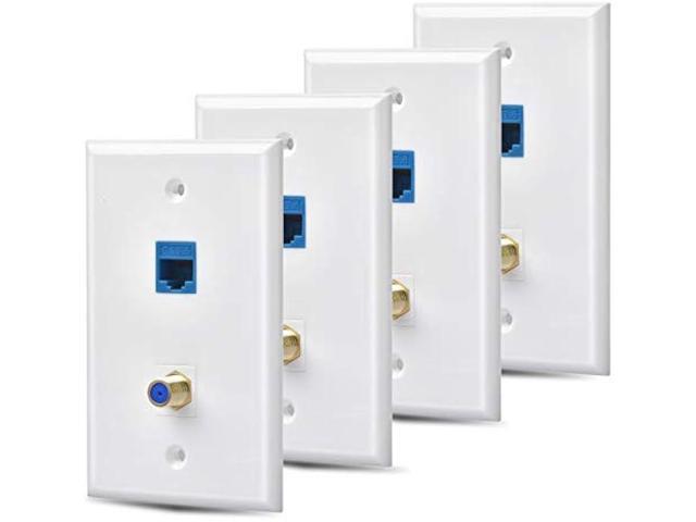 Click here for 4 Packs Ethernet Coax Wall Plate Outlet with 1 Cat... prices