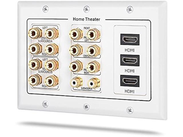 Click here for Fosmon 3 Gang Wall Plate  (3-Gang 7.2 Surround Sou... prices