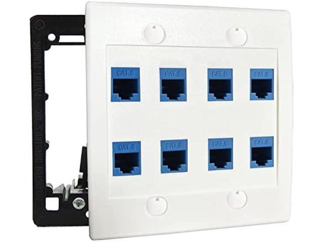 Click here for 8 Port Ethernet Wall Plate  Cat 6  Double Gang  RJ... prices