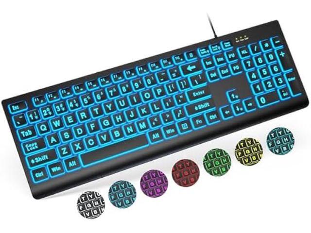 Click here for SABLUTE Large Print Backlit Keyboard  Wired USB Li... prices