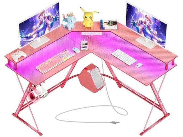 Click here for SEVEN WARRIOR Gaming Desk 50.4 with LED Light & Po... prices