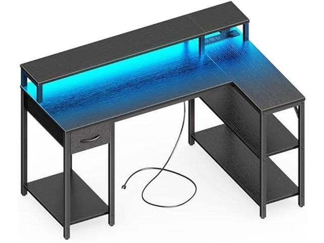 Click here for SUPERJARE Reversible L Shaped Gaming Desk with Dra... prices