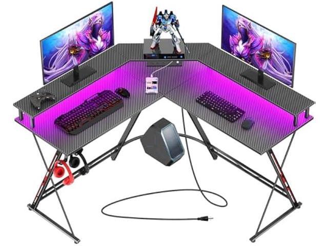 Click here for SEVEN WARRIOR L Shaped Gaming Desk with LED Lights... prices