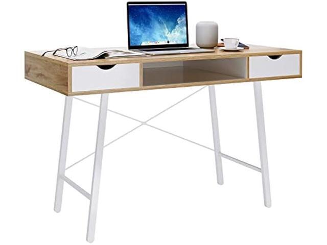 Click here for soges Mid Century Desk with Drawers  47 inches Wri... prices