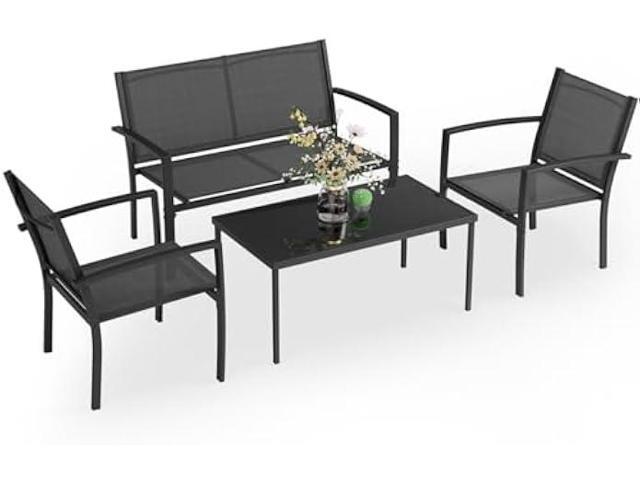 Click here for Greesum 4 Pieces Patio Furniture Set  Outdoor Conv... prices