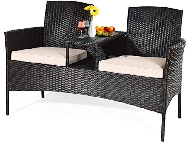 Click here for HAPPYGRILL Outdoor Loveseat with Removable Cushion... prices