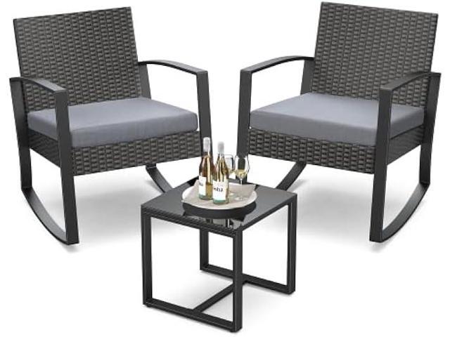 Click here for 3 Pieces Outdoor Patio Furniture Set Rocking Bistr... prices