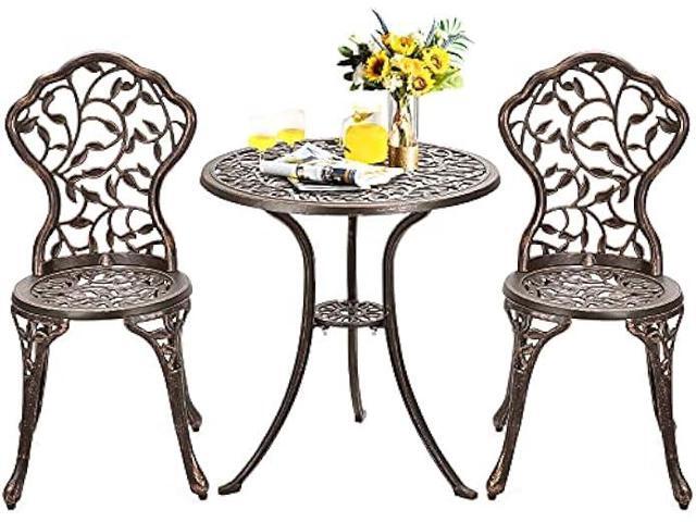 Click here for Giantex 3 Piece Bistro Set Cast Leaf Design Antiqu... prices