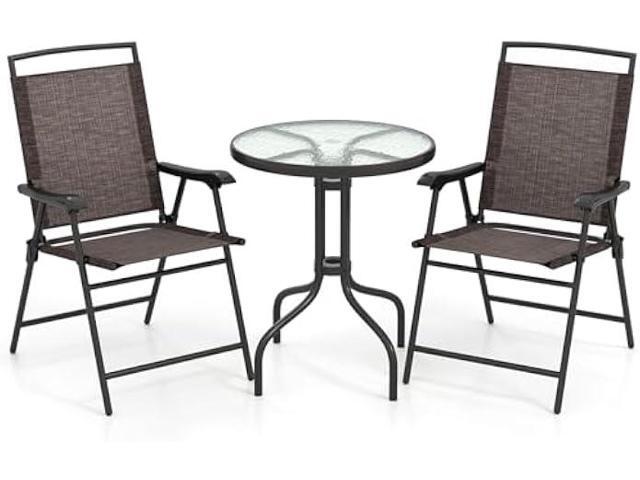 Click here for Goplus Patio Bistro Set  3-Piece Patio Dining Furn... prices