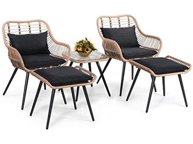 Click here for Verano Garden 5 Pieces Outdoor Wicker Conversation... prices