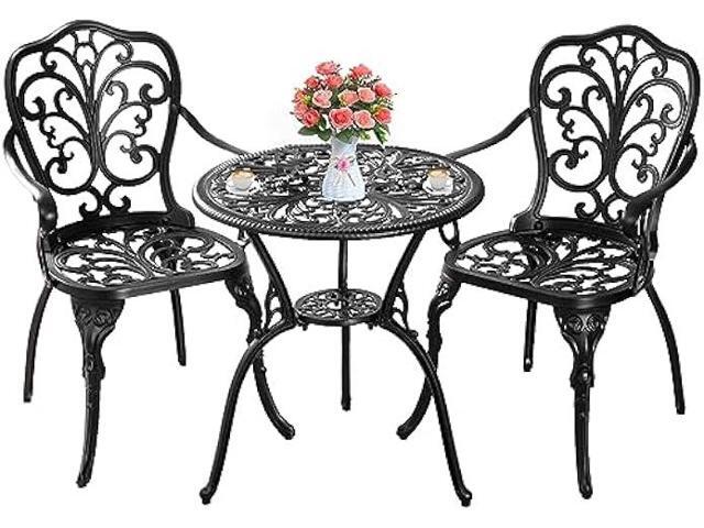 Click here for 3 Piece Patio Bistro Set Cast Aluminum Bistro Tabl... prices
