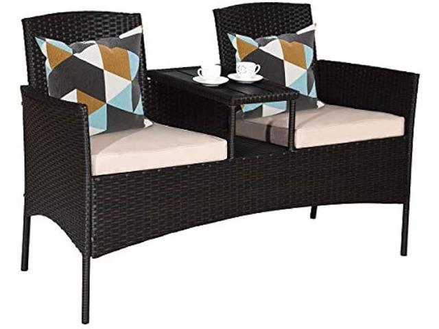 Click here for Tangkula Outdoor Rattan Loveseat  Patio Conversati... prices