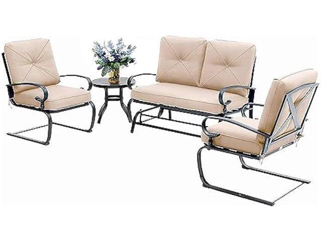 Click here for 4 Pieces Metal Outdoor Furniture Patio Conversatio... prices