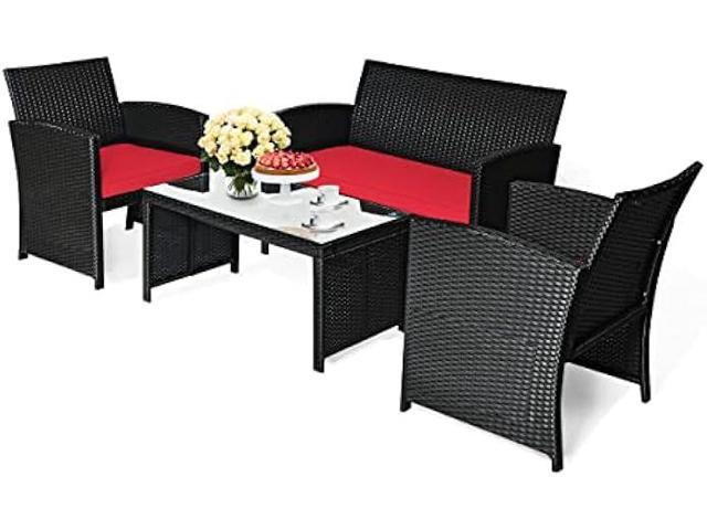 Click here for KOTEK 4 Pieces Patio Furniture Set  Outdoor Rattan... prices