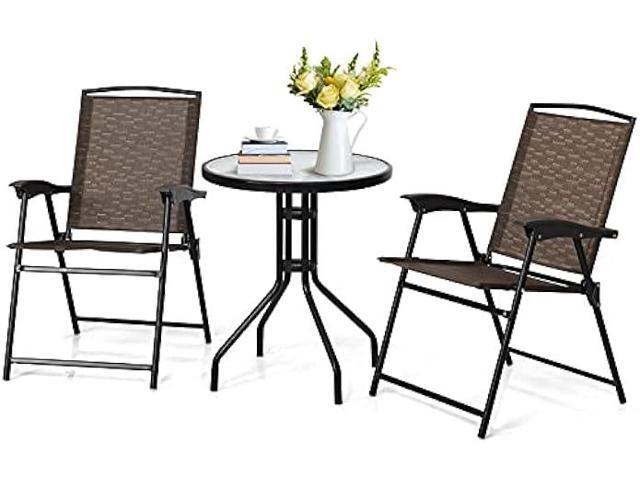 Click here for Tangkula 3 Pieces Patio Bistro Set  Outdoor Foldin... prices
