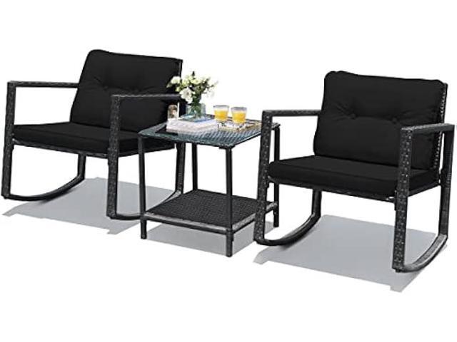 Click here for HAPPYGRILL 3-Piece Rocking Bistro Set Outdoor Pati... prices