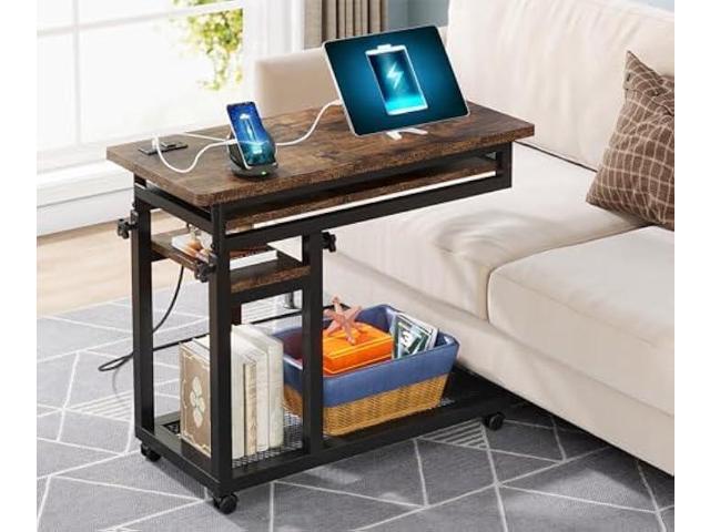 Click here for Tribesigns Small Portable Desk with Power Outlet... prices