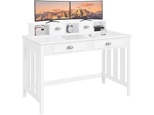 Click here for Yaheetech 47 Inch Large Computer Desk  White Home... prices