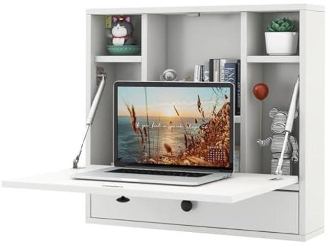 Click here for Tangkula Folding Wall Table - Floating Desk with S... prices