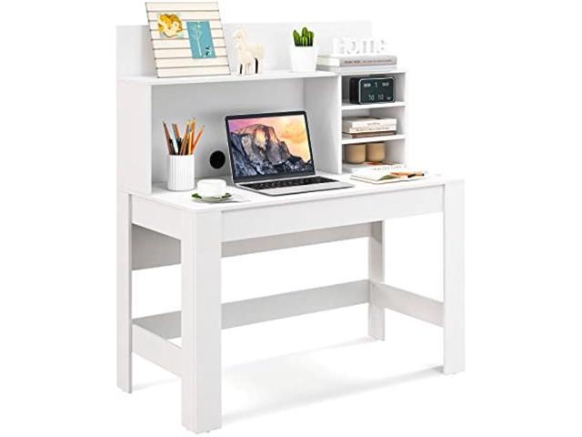 Click here for Giantex White Desk with Hutch  Home Office Desk wi... prices