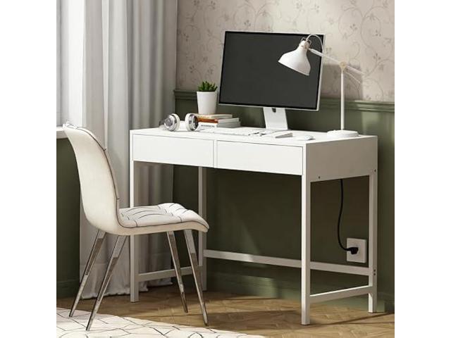 Click here for Treocho Computer Desk with USB Charging Ports and... prices