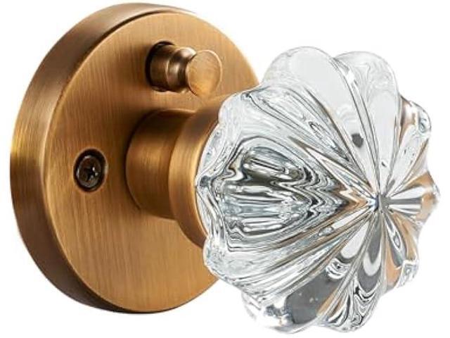 Click here for Privacy Door Knob with Clear Crystal Glass Flower... prices