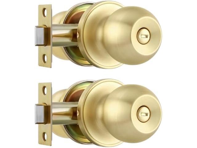 Click here for Leydebong 2 Pack Gold Door Knobs for Bedroom Bathr... prices