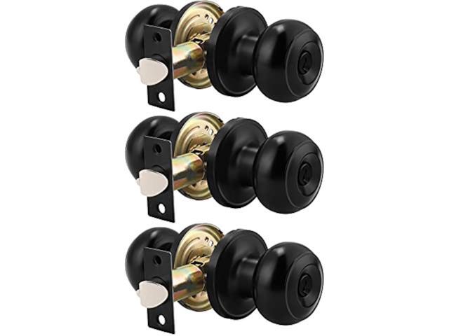 Click here for Probrico (3 Pack) Black Round Entry Door Knobs Key... prices