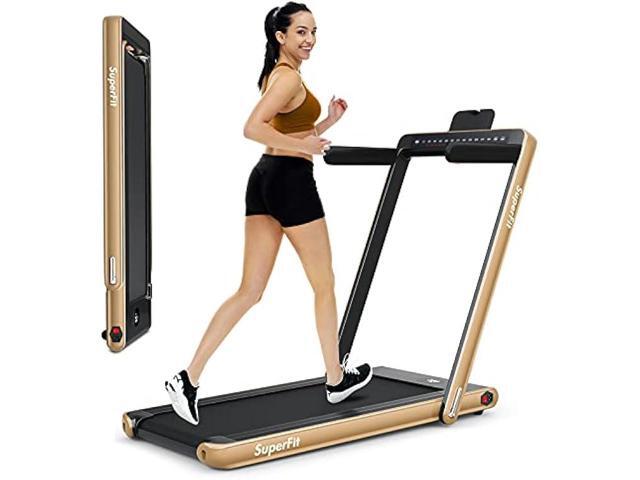 Click here for GYMAX Walking Pad  Dual LED Display 2 in 1 Under D... prices