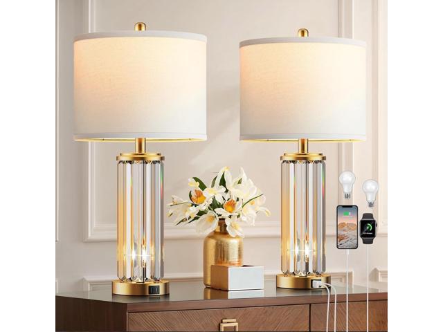 Click here for QiMH Gold Table Lamps for Bedroom Set of 2 with Ni... prices