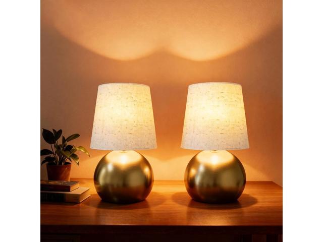 Click here for Set of 2 Small Gold Spherical Base Bedside Table L... prices