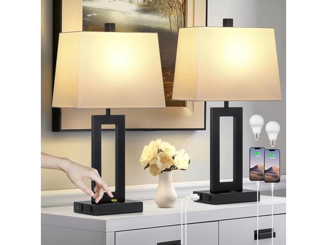 Click here for Table Lamp Set of 2 with USB C+A Ports & AC Outlet... prices