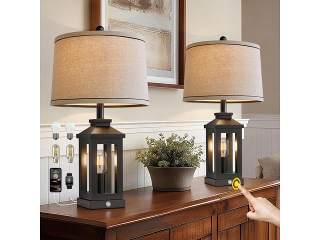Click here for BOBOMOMO 23.75 Farmhouse Black Table Lamps Set of... prices
