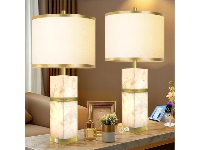 Click here for Natural Alabaster Table Lamps Set of 2 - Table Lam... prices