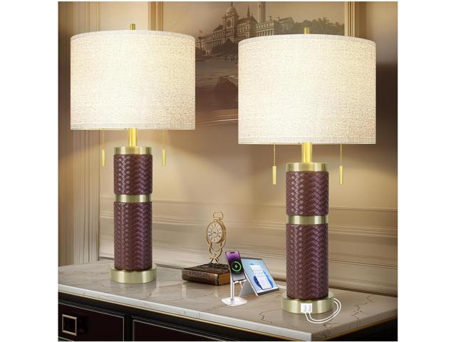 Click here for Woven Leather Table Lamps Set of 2  Lamps for Nigh... prices
