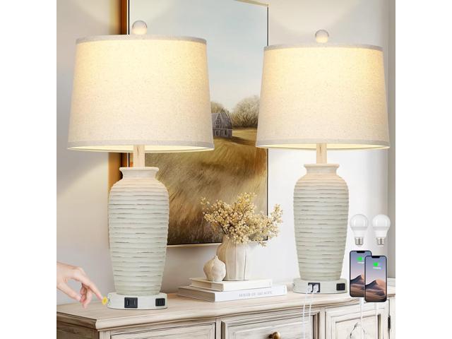 Click here for 25 Retro White Farmhouse Jar Table Lamps Set of 2... prices