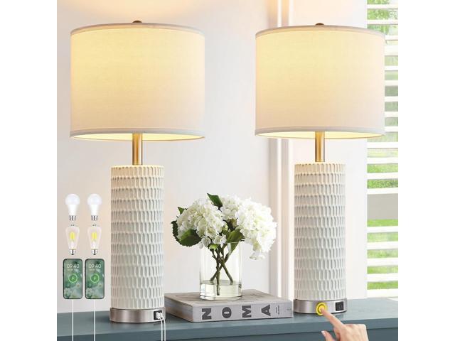 Click here for 26.5 Ceramic Table Lamp Set of 2  3 Way Dimmable T... prices