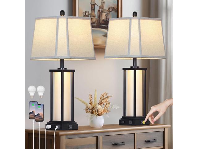 Click here for 27 Tall Vintage Table Lamp Set of 2 with USB C+A &... prices
